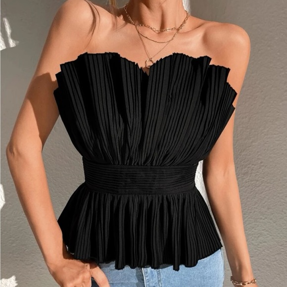 Rebellious Rose | Tops | Solid Pleated Tube Top | Poshmark